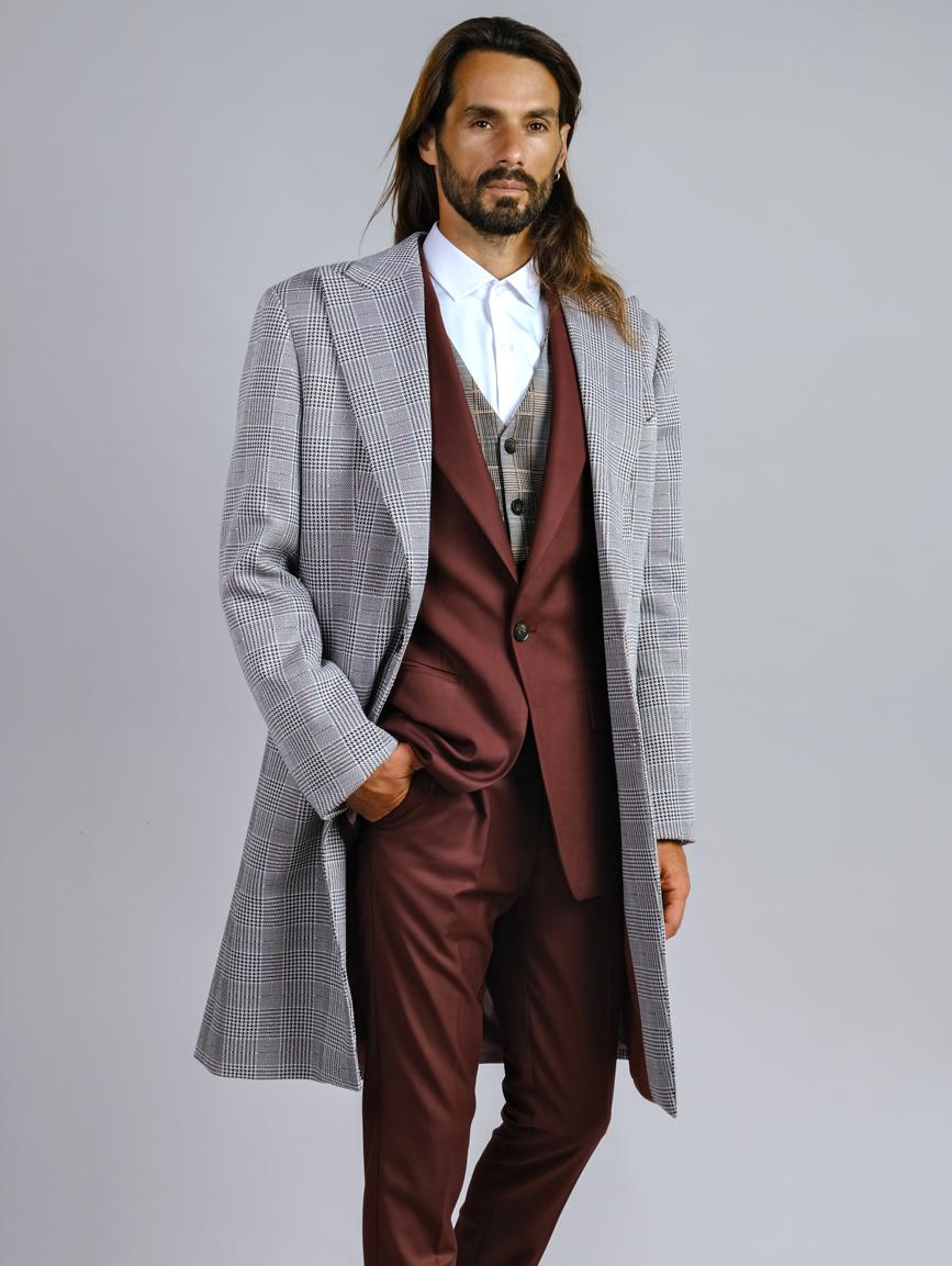 Light Grey Check Over Coat | Yaly Couture Bespoke -- Traditional ...