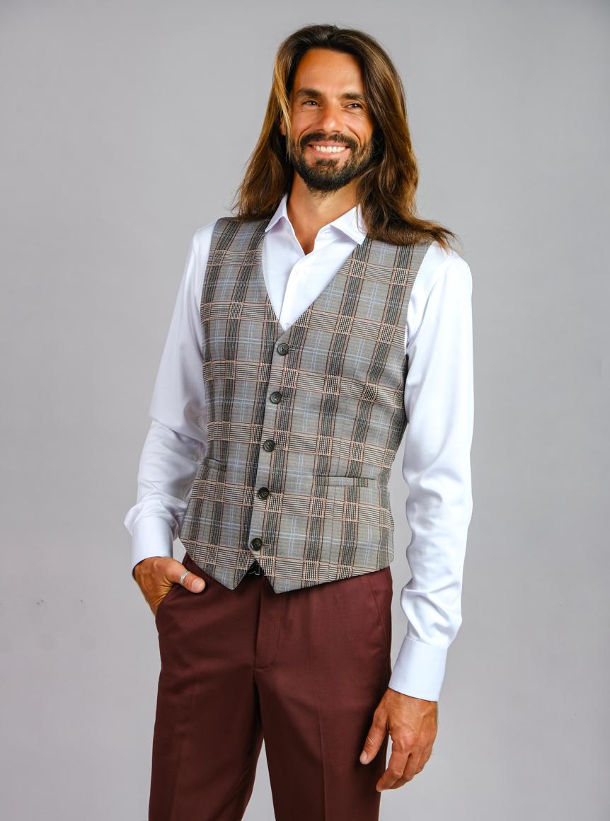 Classic Grey Check Waistcoat | Yaly Couture Bespoke -- Flawless ...