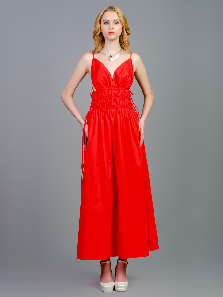 Red Lace Trim Cotton Dress | Yaly Couture Bespoke -- Exclusive, Chic ...